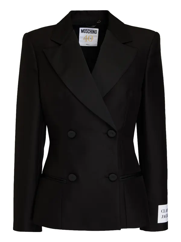 Moschino Double-breasted Crepe Blazer - Black