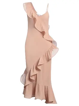 KAOS Midi Crepe Dress - Beige