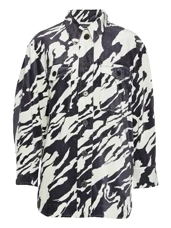 Isabel Marant Long Sleeve Zebra Print Shirt - Black
