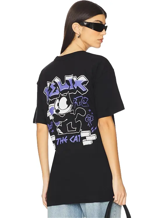 SIXTHREESEVEN Felix The Cat Graffiti Pop Tee - Black