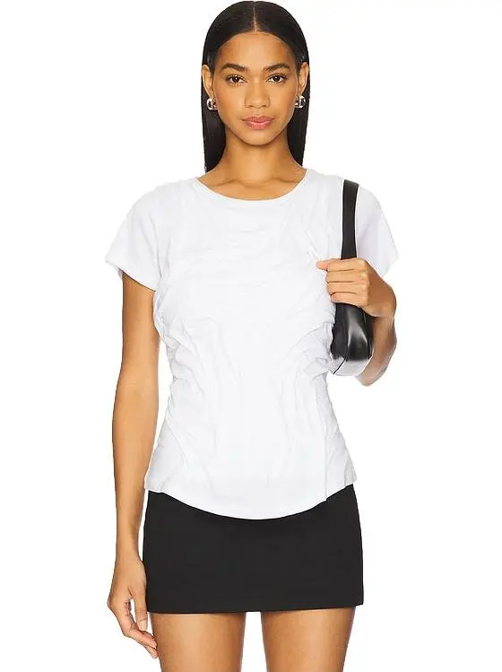 DI PETSA Wetlook Draped T-shirt - White