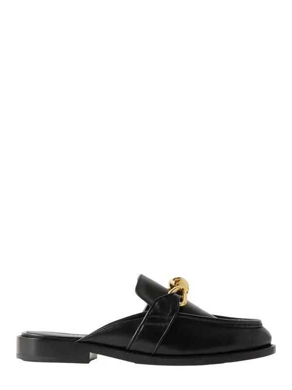 Bottega Veneta Astaire Leather Slippers - Black