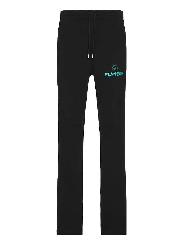 FLANEUR Flower Doodle Sweatpants - Black