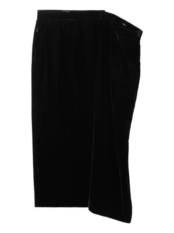Marie Adam-Leenaerdt Asymmetric Velvet Maxi Skirt - Black