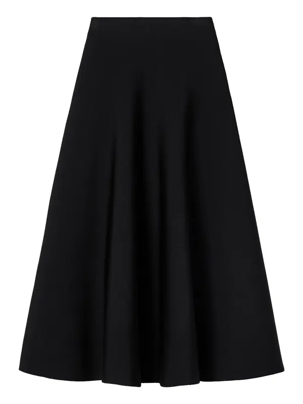 THE ROW Harley Stretch-knit Midi Skirt - Black
