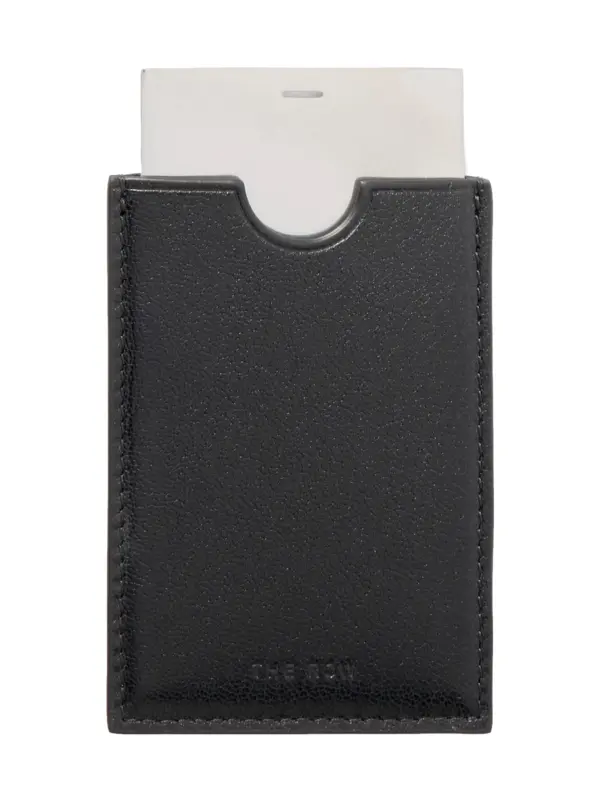 THE ROW Textured-leather Mirror Sleeve - Black