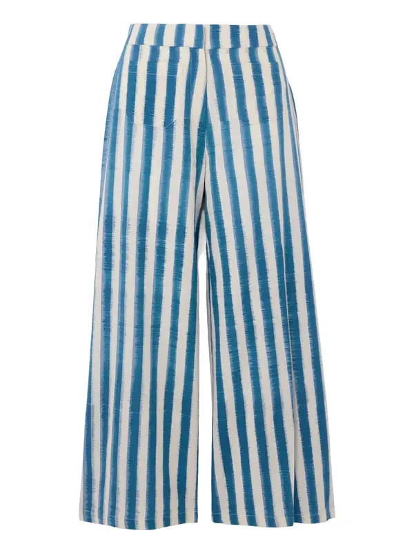 EMPORIO SIRENUSE Adele Ikat Striped Wide-leg Pants - Blue