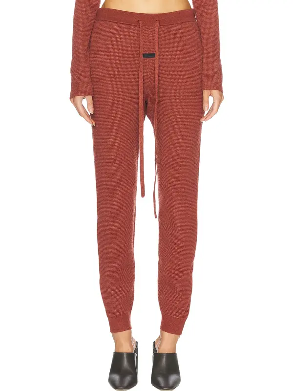 Fear Of God Waffle Fitted Sweatpant - Crimson