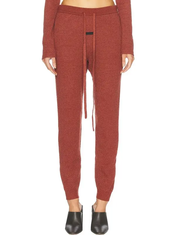 Fear Of God Waffle Fitted Sweatpant - Crimson