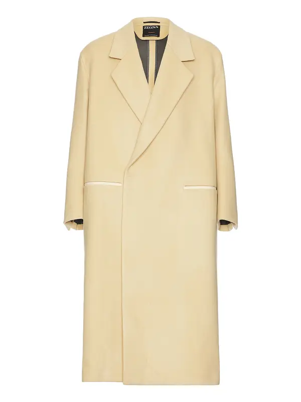 Zegna Trofeo Cashmere Coat - Light Beige