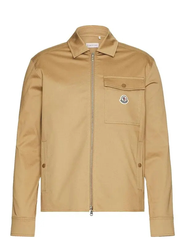 Moncler Overshirt In Brown - Caramel