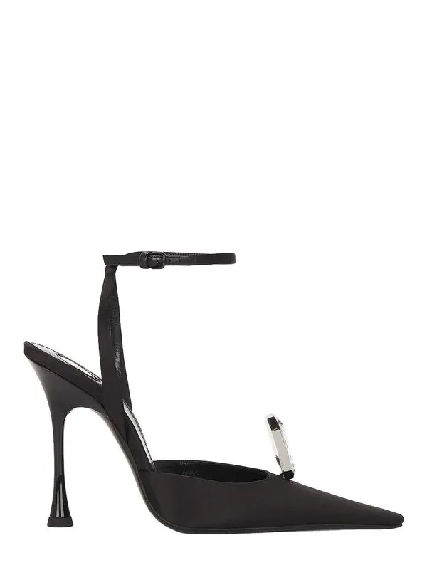 Saint Laurent Doville Pump - Nero & Crystal