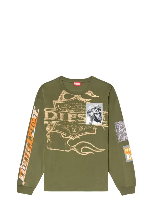 DIESEL® T-boxt-ls-slits-r5 T-shirt - Green
