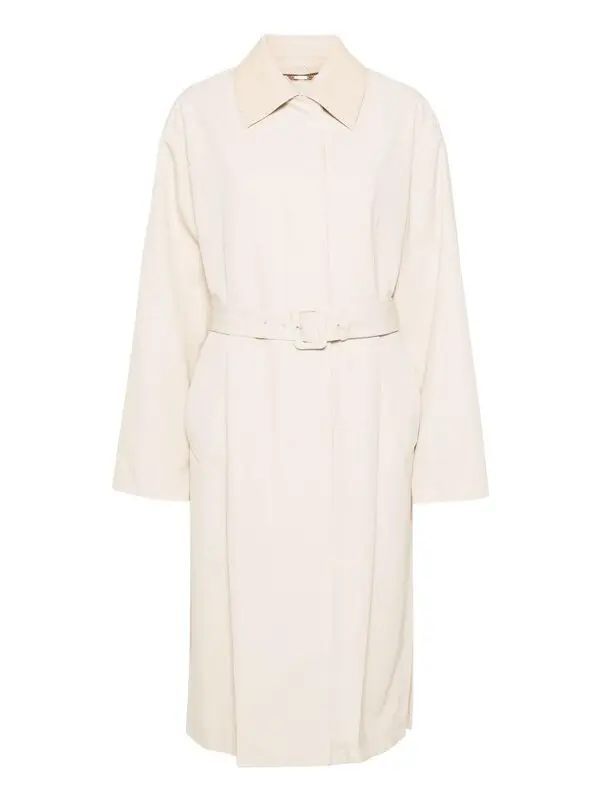 Fendi Gabardine Trench Coat - Neutrals