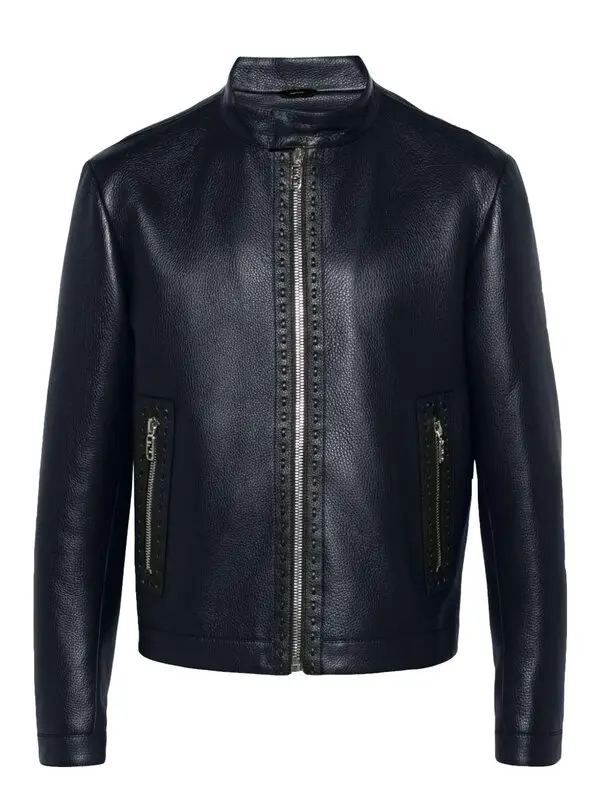 Fendi Selleria Leather Jacket - Blue