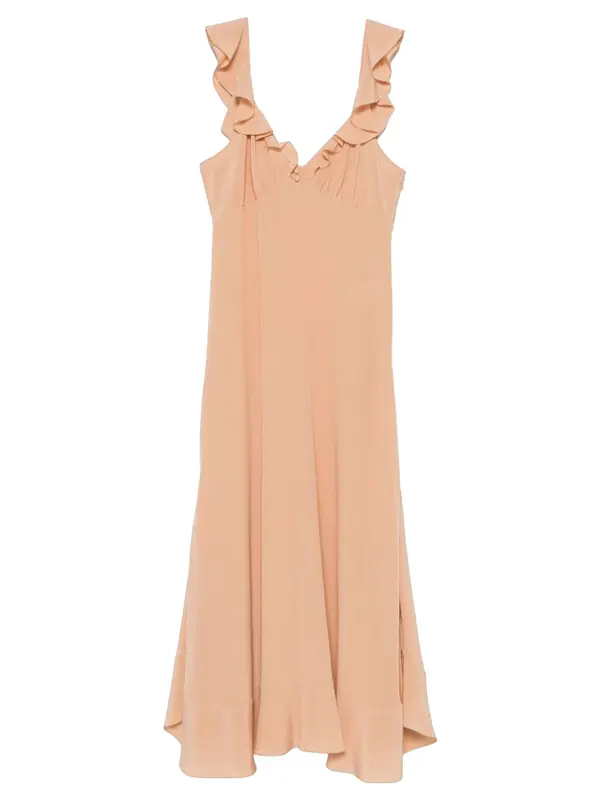 Chloé Crepe De Chine Maxi Dress - Neutrals