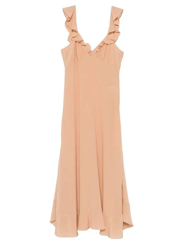 Chloé Crepe De Chine Maxi Dress - Neutrals