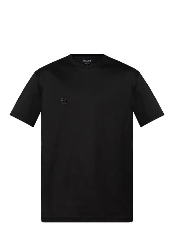 Giorgio Armani Logo-embroidered T-shirt - Black