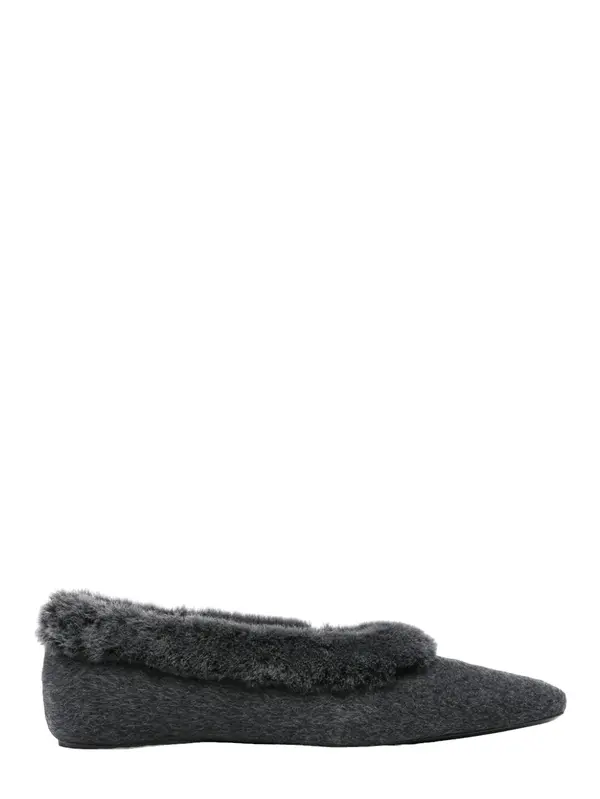 TOTEME Shearling-trim Ballerinas - Grey