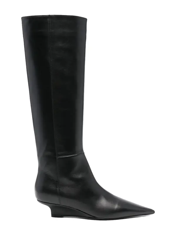 TOTEME 40mm Leather Knee Boots - Black