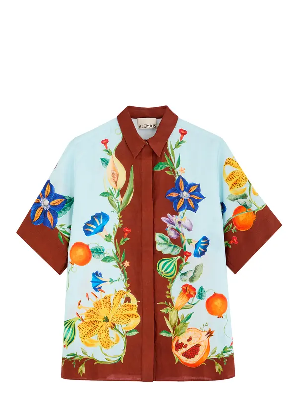 ALEMAIS Dahlia Printed Flax Shirt - Multicoloured