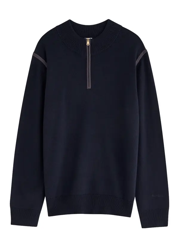 Paul Smith Wool Half-zip Jumper - Navy
