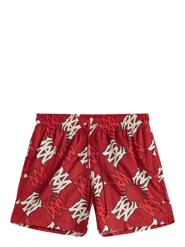Amiri Quad Print Swim Shorts - Deep Red