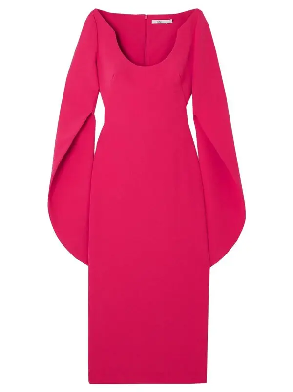 Safiyaa Evera Stretch-crepe Midi Dress - Fuchsia