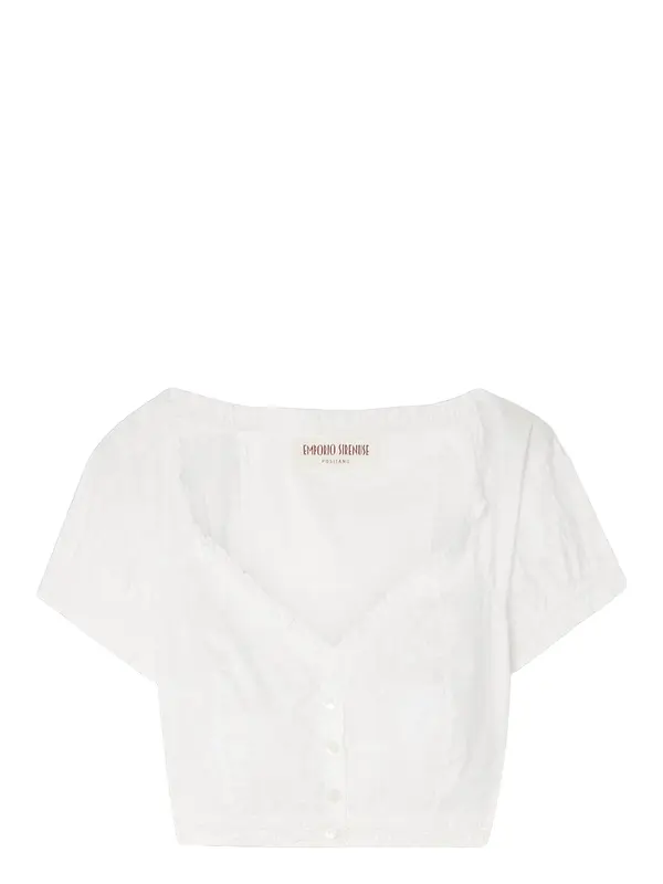 EMPORIO SIRENUSE Violante Cropped Top - White