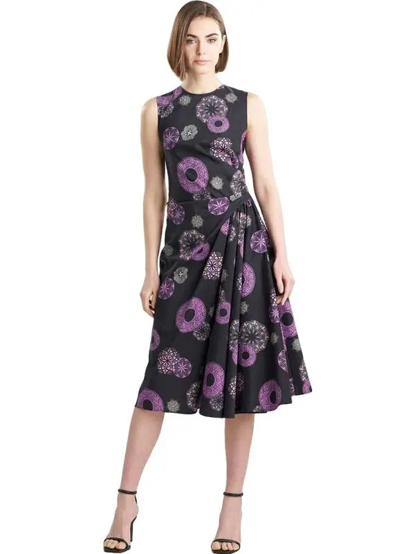 Natori Ikigai Sleeveless Side Drape Dress - Black