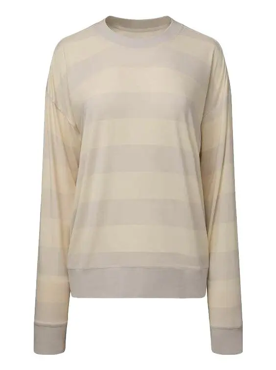 WeWoreWhat Oversized Long Sleeve Top - Cloudgry/ivory