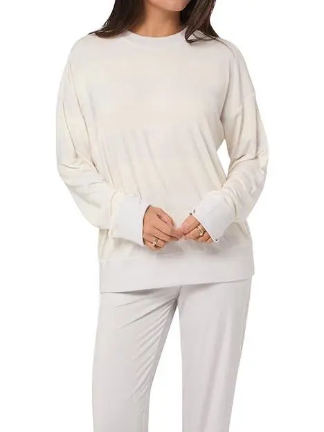 WeWoreWhat Oversized Long Sleeve Top - Cloudgry/ivory