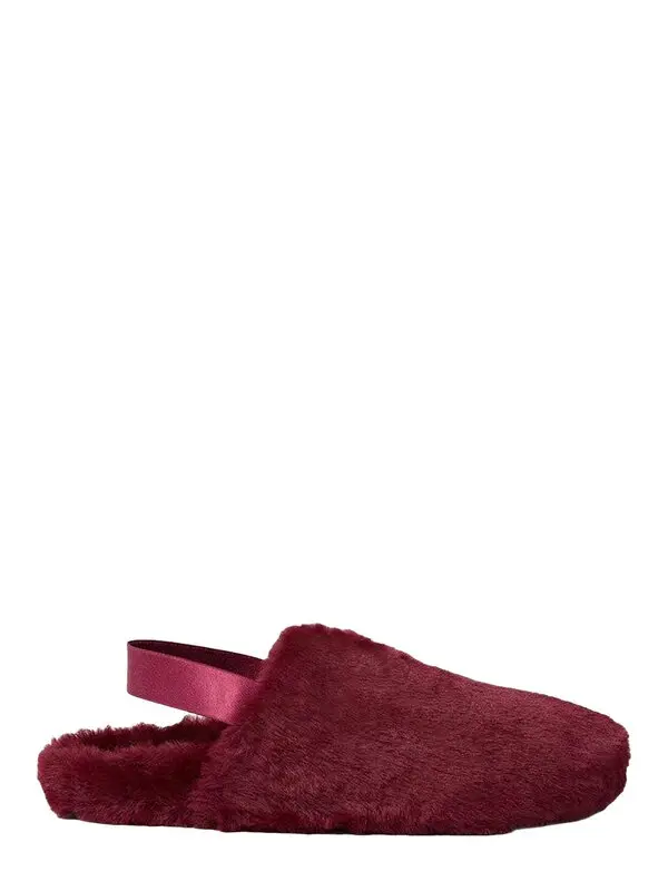WeWoreWhat Faux Fur Slipper - Rouge