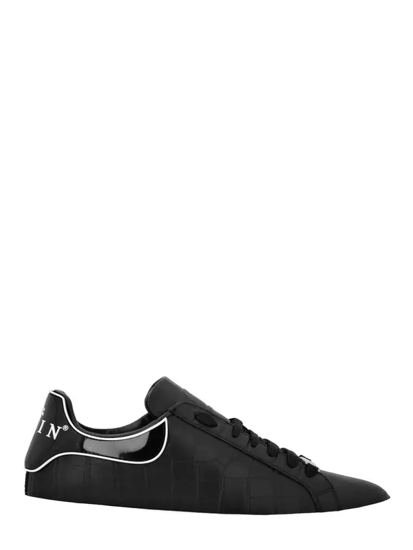 Philipp Plein Crocco Big Bang Runner Sneakers - Black