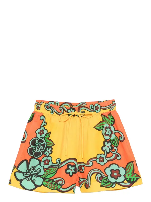 ALEMAIS Floral Print Shorts - Yellow