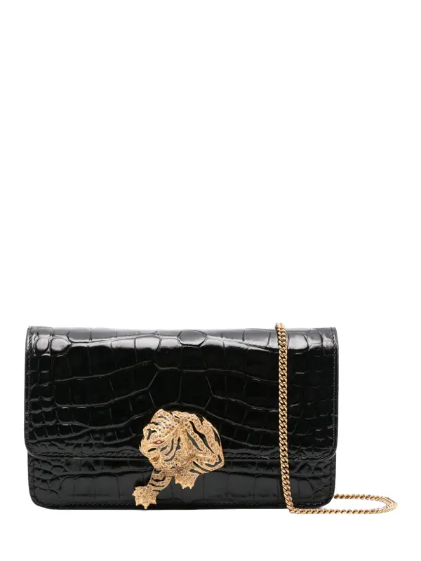 Roberto Cavalli Tiger-plaque Crossbody Bag - Black