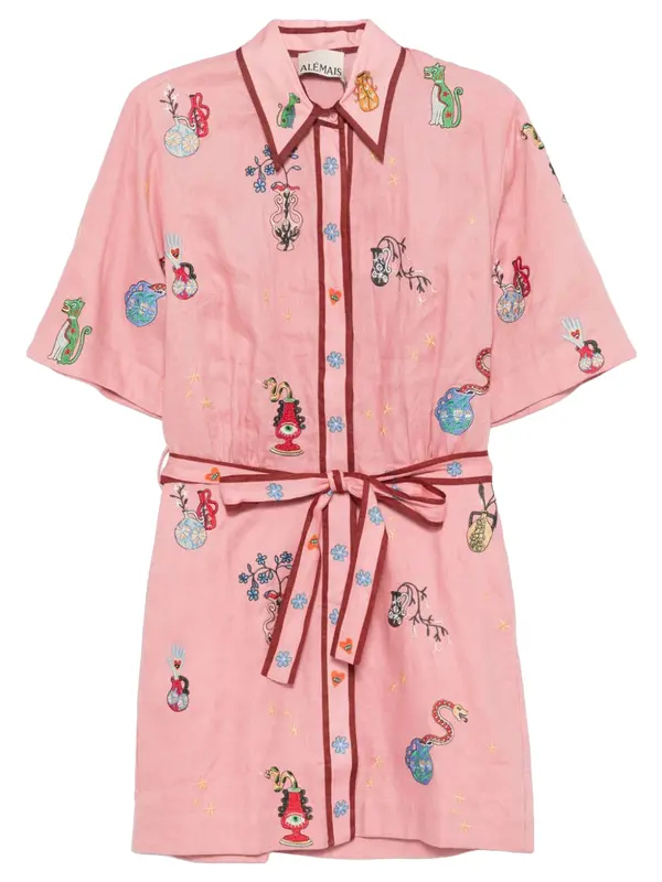 ALEMAIS Timmy Mini Shirt Dress - Pink