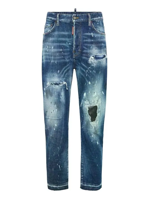 Dsquared2 Distressed Stretch-cotton Jeans - Blue