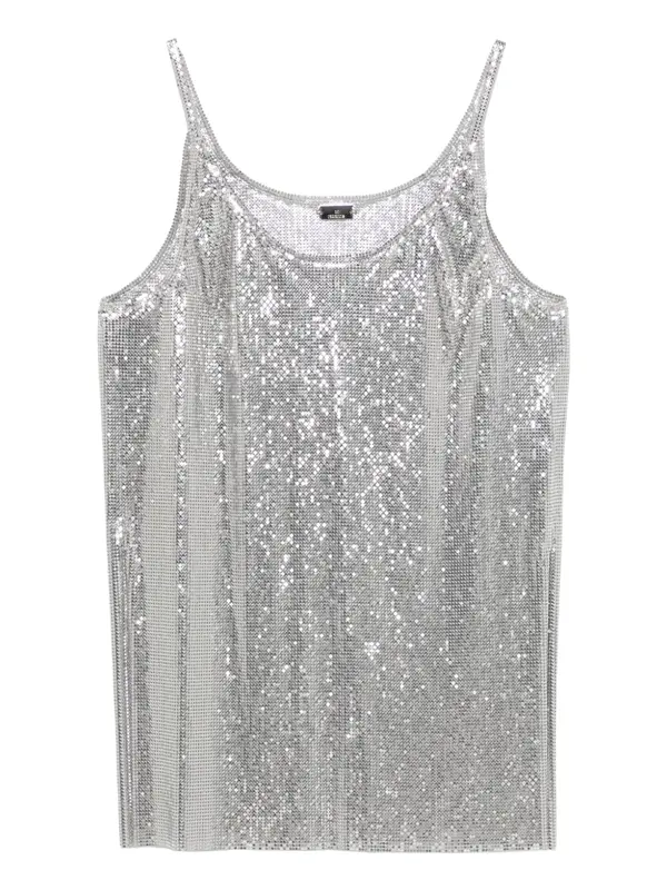 Rabanne Mesh Tank Top - Silver