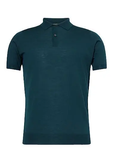 John Smedley Payton Short-sleeved Wool-knit Polo Shirt - Richardson Green