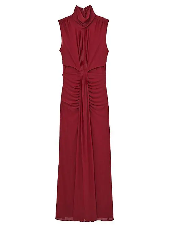 REISS Daniella Sleeveless Maxi Dress - Dark Red