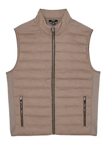 REISS Quilted Jersey Gilet - Mocha Brown