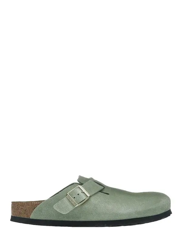 BIRKENSTOCK Boston Soft Footbed Suede Clogs - Green Tea