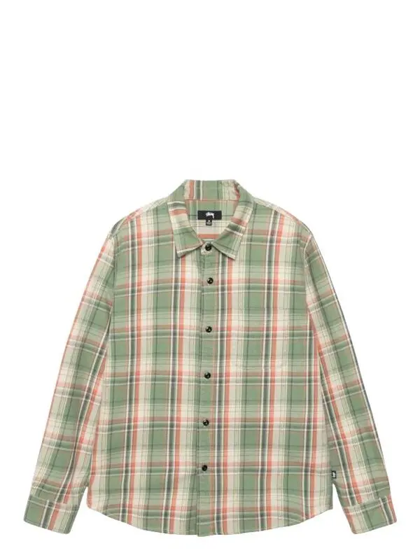 StÜssy Dan Washed Cotton Plaid Shirt - Green