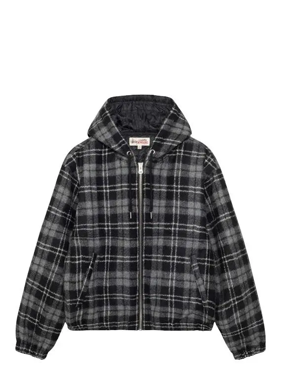 StÜssy Wool Plaid Work Jacket - Charcoal