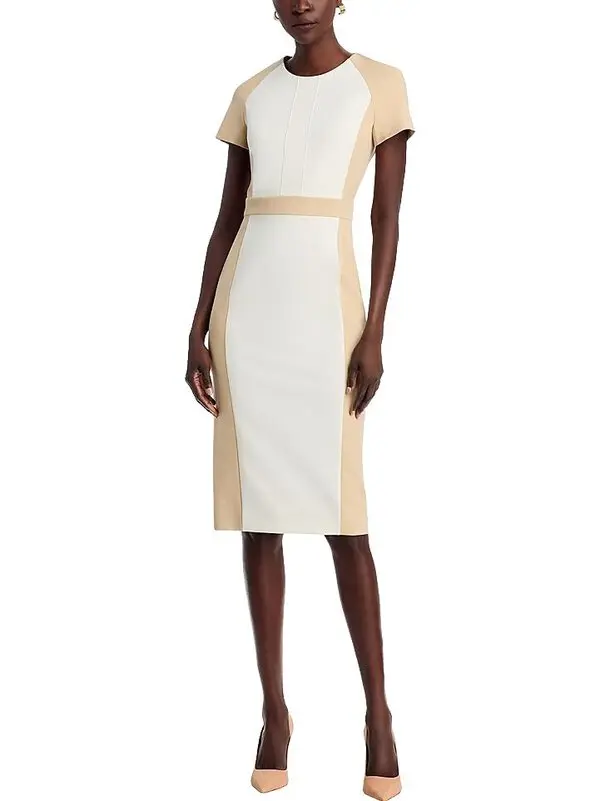 BOSS Darsa Sheath Dress - Soft Cream Beige Combo