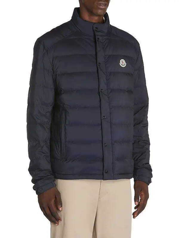 Moncler Selves Padded Jacket With Logo - Blue