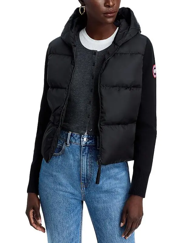 Canada Goose Hybridge Quilted Knit Hoody Jacket - Black