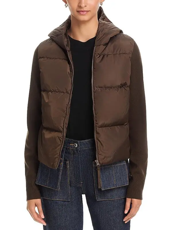 Canada Goose Hybridge Quilted Knit Hoody Jacket - Terra