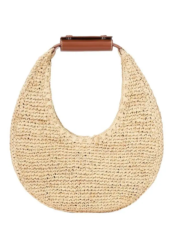 Staud Moon Raffia Tote - Natural Tan